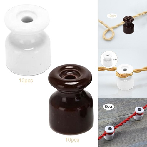 10 Pieces Porcelain Insulators Easy Installation Retro Small | eBay