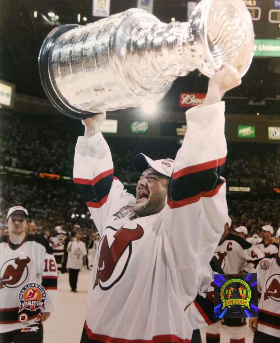 JEFF FRIESEN Hoist Stanley Cup 8x10 Photo NEW JERSEY DEVILS 2003 ...