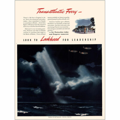 1941 Lockheed: Transatlantic Ferry Vintage Print Ad | eBay