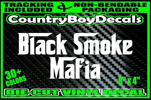BLACK SMOKE MAFIA Vinyl Decal Sticker DIESEL TRUCK Car Coal Stacks Soot ...