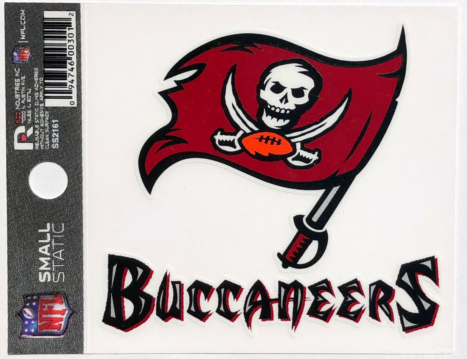Tampa Bay Buccaneers Small Static-Cling Window Decal Sticker - 3 x 4 ...