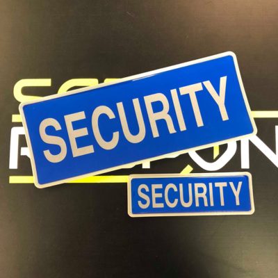 Encapsulated SECURITY Reflective Badge SET 250mm - BLUE | eBay