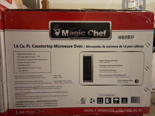 Magic Chef MCM1611ST 1.6 cu. ft 1100W Microwave Oven for sale online | eBay
