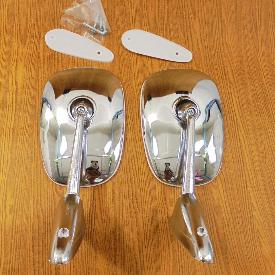 Universal Retro Car Old Time Fender / Door Side Chrome Mirrors Pair ...