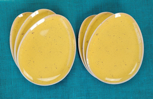 6 Rachel Ashwell Yellow Speckled Egg Shape Plates Melamine 9.5 ...