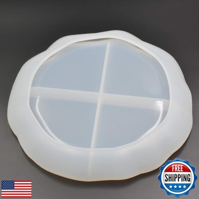 Irregular Round Plate Epoxy Mold Dia.8 inch Resin Casting Plate Shape ...