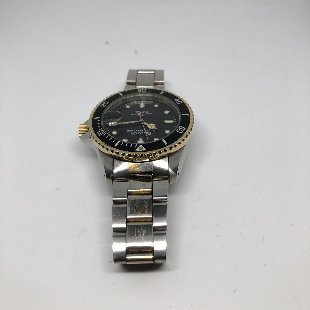 BULOVA OCEANOGRAPHER 25 JEWELS COMBI BLACK & SILVER 80s BULOVA OCEANOGRAPHER 25 JEWELS COMBI BLACK & SILVER 80s