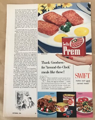 Swift’s Prem canned meat 1954 print ad 50s orig vintage illus art retro ...