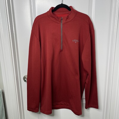Callaway Mens Half Zip Long Sleeve Red Golf Pullover Size XXL | eBay