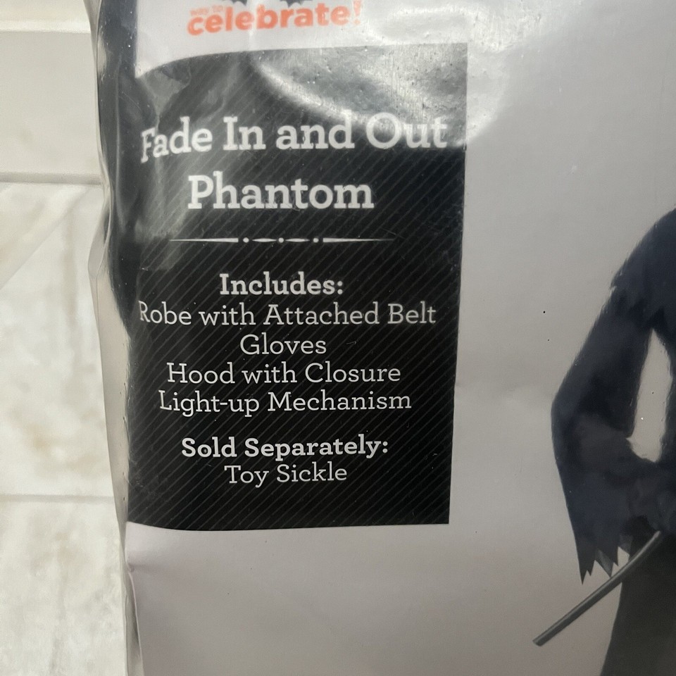 Fade In & Out Phantom Costume Glowing Eyes Boys' Size Medium 8 Cosplay ...