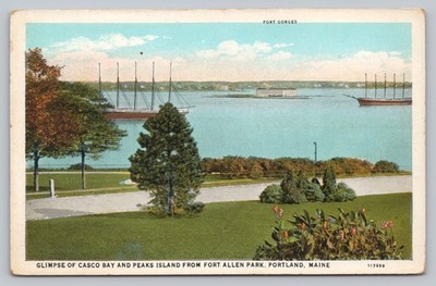 Portland ME Glimpse Casco Bay Peaks Island Fort Allen Park Ft Gorges ...
