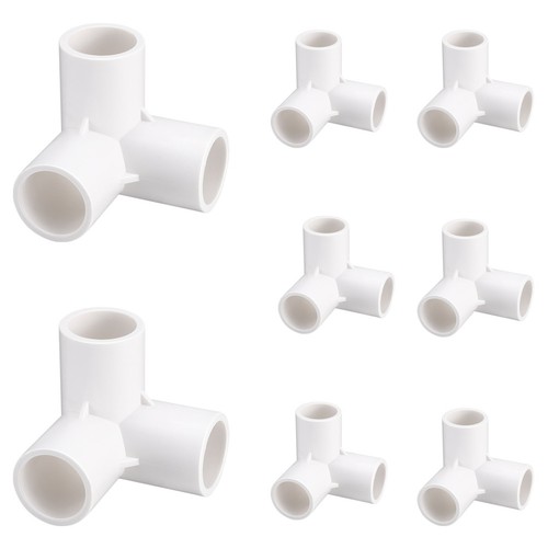 8Pcs PVC Connector 3-Way Elbow Fittings for PVC Furniture Fittings ...