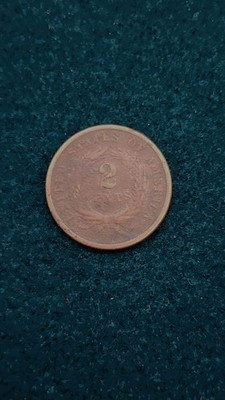 1865 Two Cent Piece 2C - Civil War Date US Copper Coin | eBay