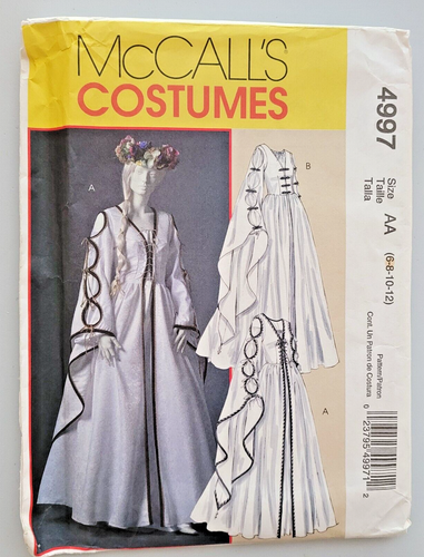 McCalls Sew Pattern 4997 Renaissance/Medieval/Cosplay Costume Size 6-12 UNCUT | eBay