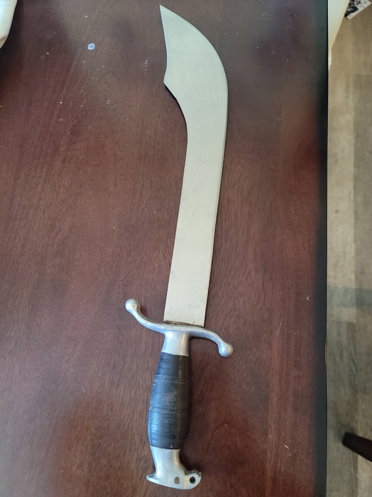 Rare Vintage Spanish Mexican Engraved Machete Leather Handle Sword ...