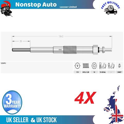 4X Glow Plugs For SUBARU Forester Impreza Legacy IV V Outback XV 2.0 D ...