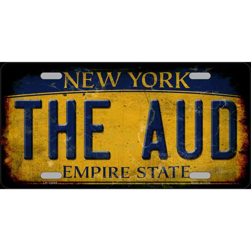 The Aud New York Yellow Novelty Metal License Plate Tag | eBay
