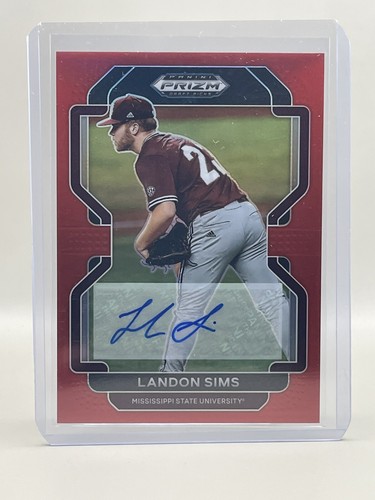 2022 PANINI DRAFT PICKS LANDON SIMS AUTO RED Prizm #/50 Miss St ...