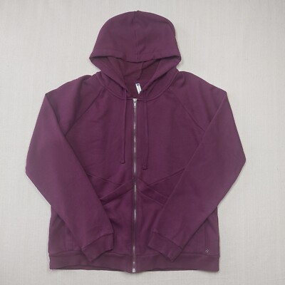 Fabletics Jacket Womens Size Large Purple Full Zip Hooded Drawstring ...
