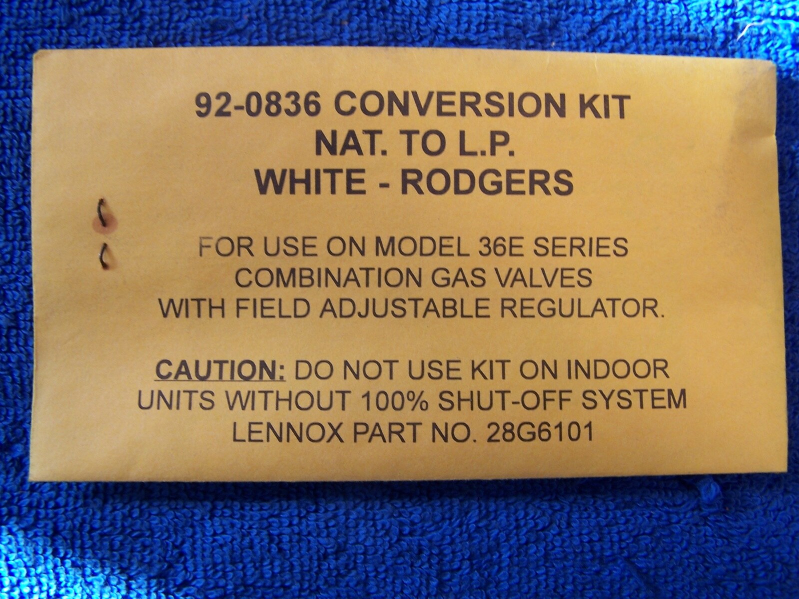 Honeywell 92-0836 Nat-LP Gas Valve Conversion Kit 36E series Lennox ...