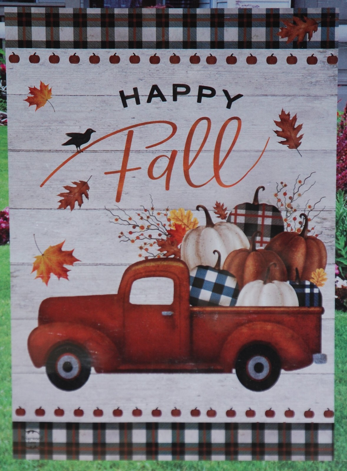 "Happy Fall Pickup Truck" Decorative Fall House Flag 40"h x 28"w | eBay