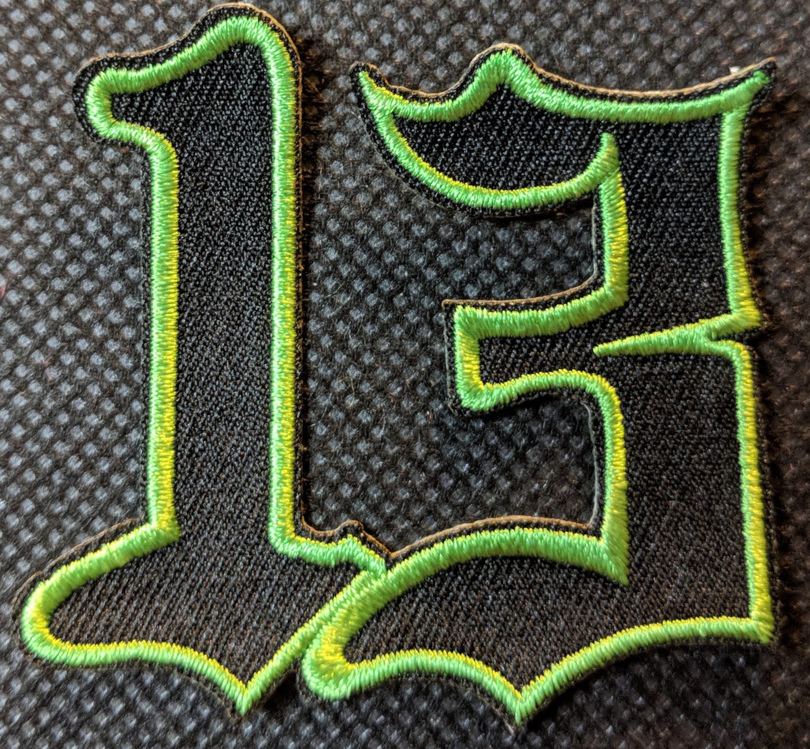 Number 13 Green on Black # 13 Patch Motorcycle Patch Biker Patch | eBay
