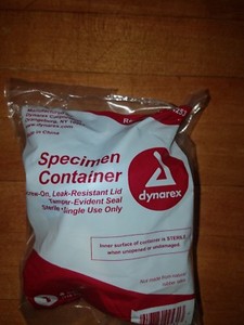 DYNAREX SPECIMEN CUPS STERILE CONTAINERS 4oz W/LID+ID LABEL/Set of 4 ...