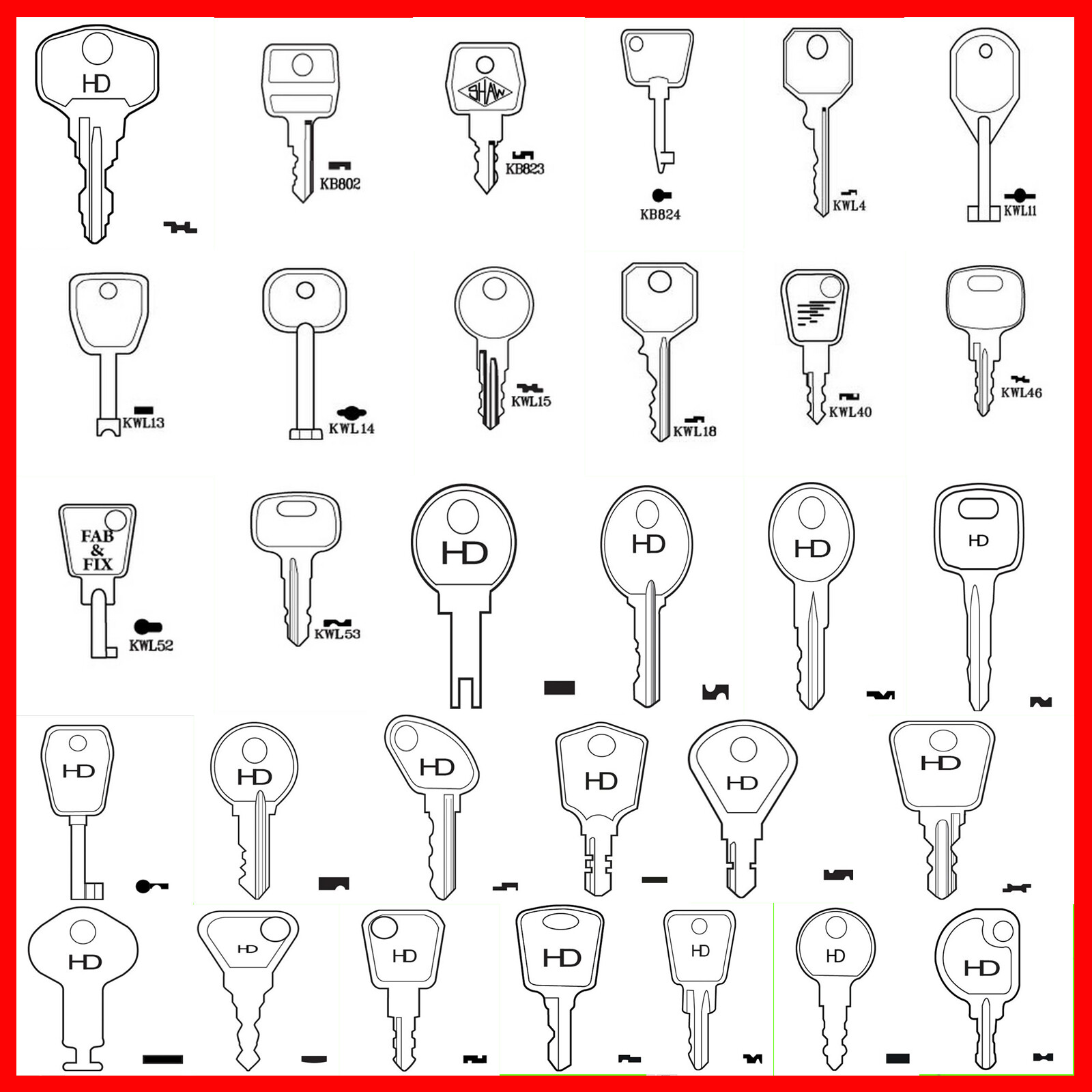 Window Key Window Keys uPVC Replacement Keys Locking Handle Key Spare ...