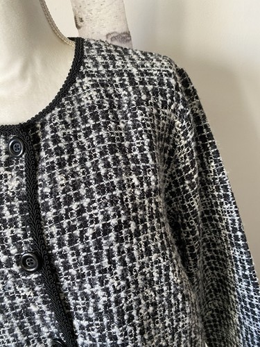 JACKET SWEATER JM COLLECTION PLUS SIZE 3X BLACK WHITE | eBay