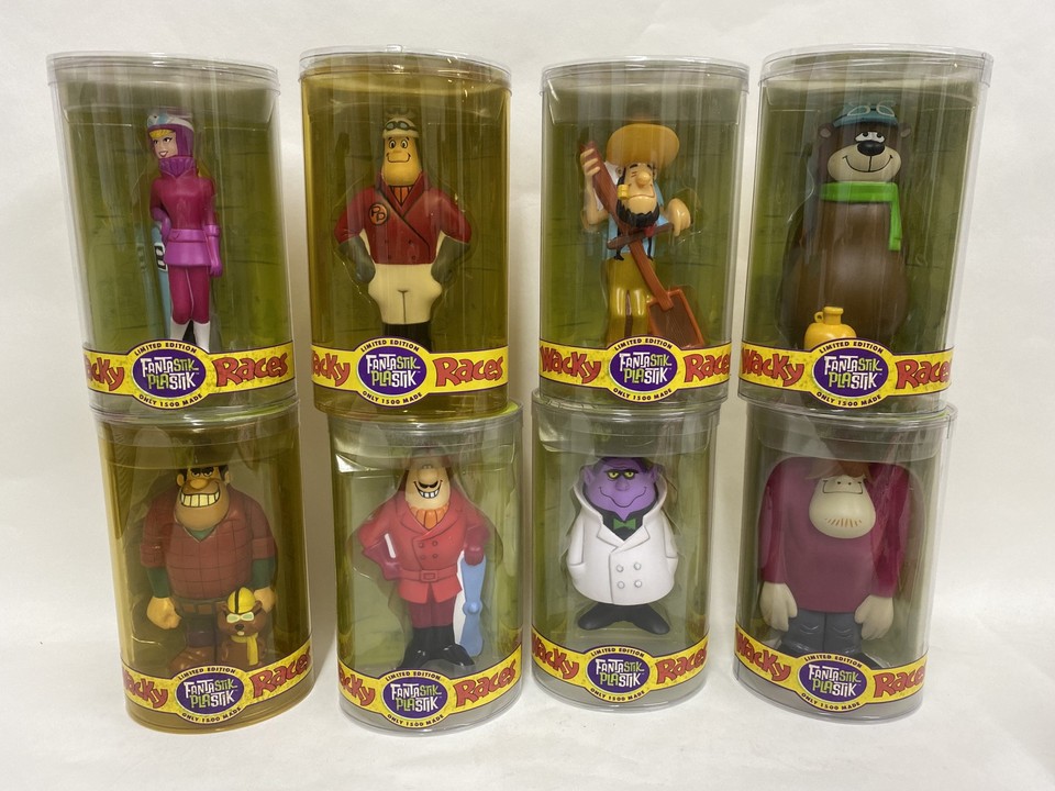 Wacky Races Set of 8 Vinyl Figures Fantastic Plastic New in Packages ...