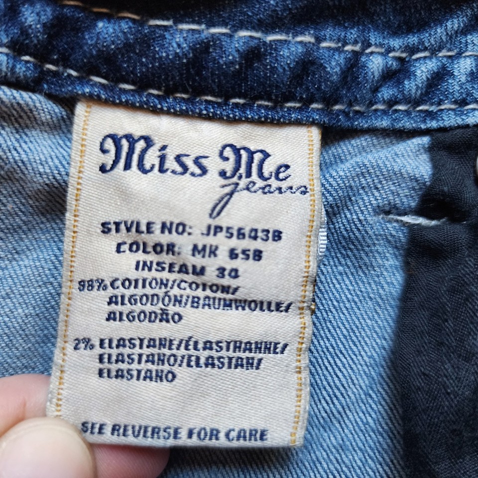 Miss Me Jeans Womens Size 32 Embroidered Boot Cut Faded Blue Denim ...
