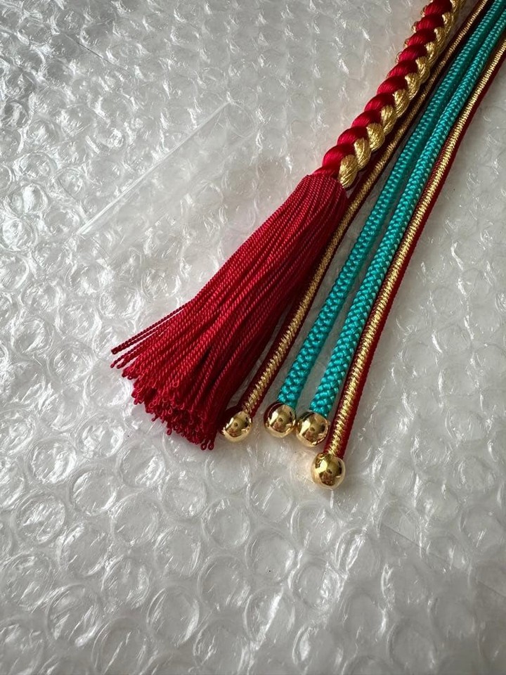 Red Silk Shibori Obiage & Obijime Set for Furisode, Used/Unused ...