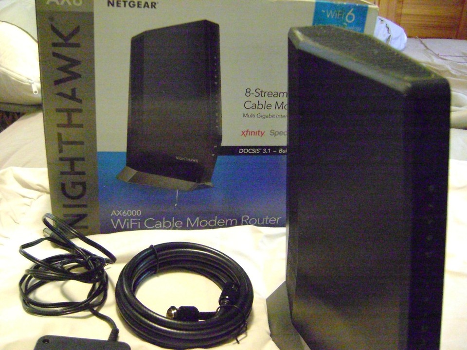 Netgear CAX80 Nighthawk AX8 8-Stream WiFi 6 Cable Modem Router AX6000 ...