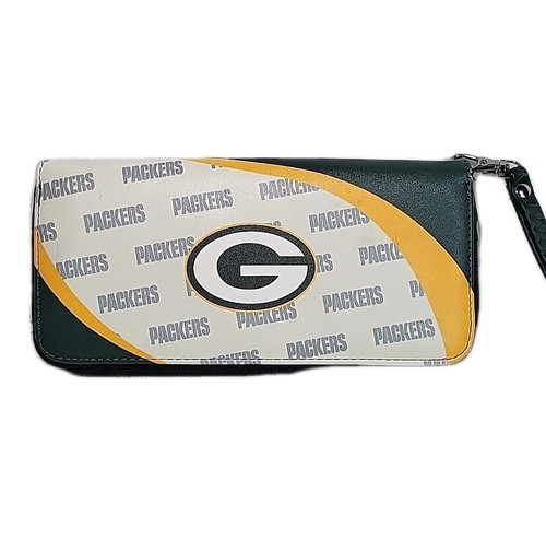 Green Bay Packers Wristlet Wallet Organizer NFL Curve Zip Removable ...