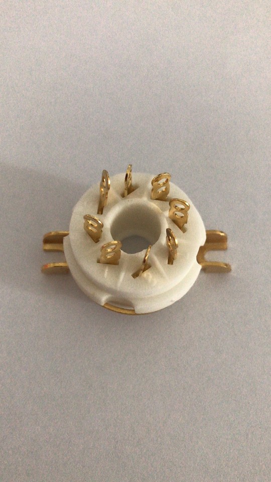 8 pins Octal Gold Plate Ceramic Tube Socket 6SN7 KT66 KT88 EL34 Chassis ...