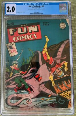 More Fun #83 (1942) CGC 2.0 -- O/w to white pages; George Papp Octopus ...