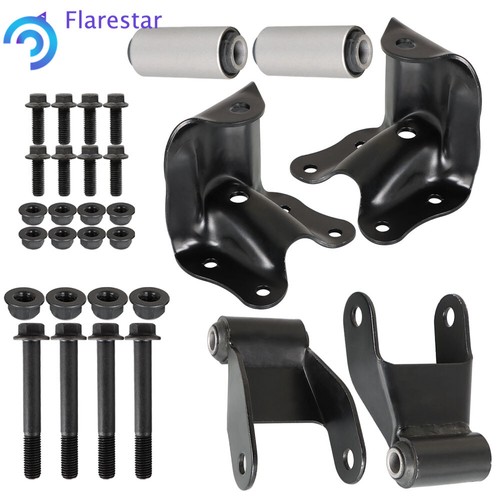 2pcs Rear Leaf Spring Rear Hanger Bracket and Shackle Kit for Ford ...