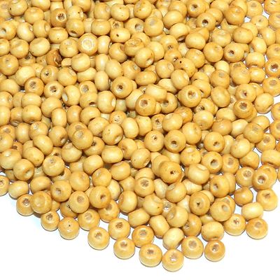 W689 Natural Brown 5mm Semi- Round Wood Spacer Beads 450pc | eBay