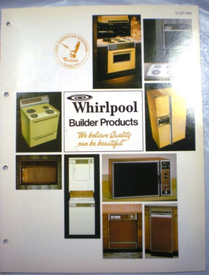 Vtg WHIRLPOOL Appliances Catalog RETRO Kitchen Range Oven Refrigerator ...