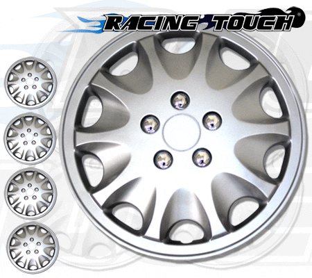 #028A Replacement 15" Inches Metallic Silver Hubcaps 4pc Set Hub Cap ...