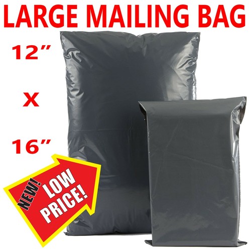 12 x 16" Grey Mailing Bags Strong Parcel Postage Plastic Post Poly Self ...