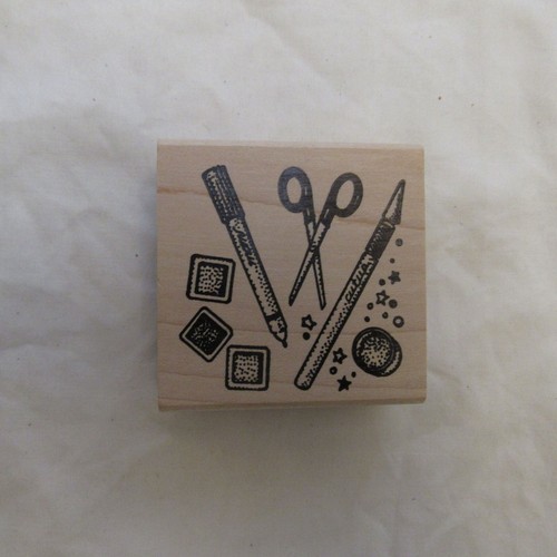 Museum of Modern Rubber Teacher Mounted Stamp Scissors Pencil New | eBay
