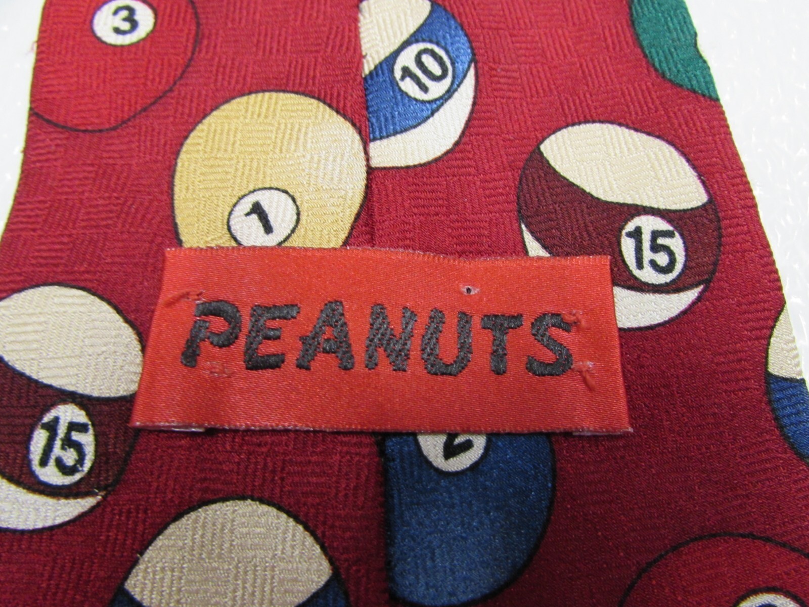 Peanuts Pool Hall Joe Maroon Snoopy 100% Silk Tie Bil… - Gem
