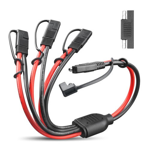 LeTaoXing SAE Y Splitter 10AWG SAE Connector 1 to 3 Extension Cable ...