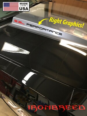 (2x) 6.2L Liter PERFORMANCE Engine Hood Cowl Stripe Racing Decal ...