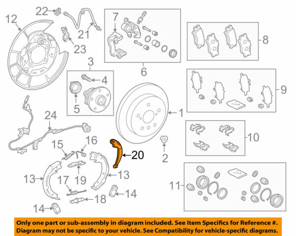 46602-42040 Toyota Lever Parking Brake Shoe LH 4660242040 Genuine OEM ...
