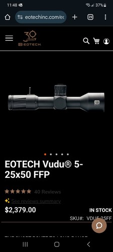 EOTECH Vudu 5-25x50 FFP Rifle Scope with H59 (Horus) Reticle - Ships ...