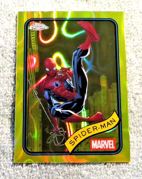 2025 Topps Chrome Marvel Spider-Man Yellow Lava Refractor #101 SP | eBay