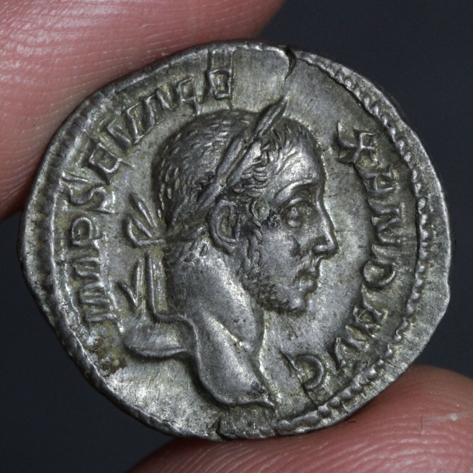 Romulus Coin Ancient Roman Empire Silver Denarius 228AD Very Fine Sev ...