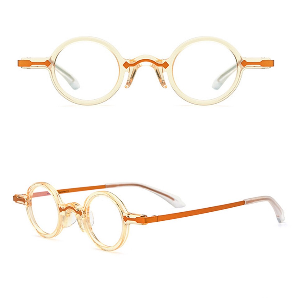 Small Vintage Round Eyeglasses Frames Retro Casual Mixed-color Glasses ...